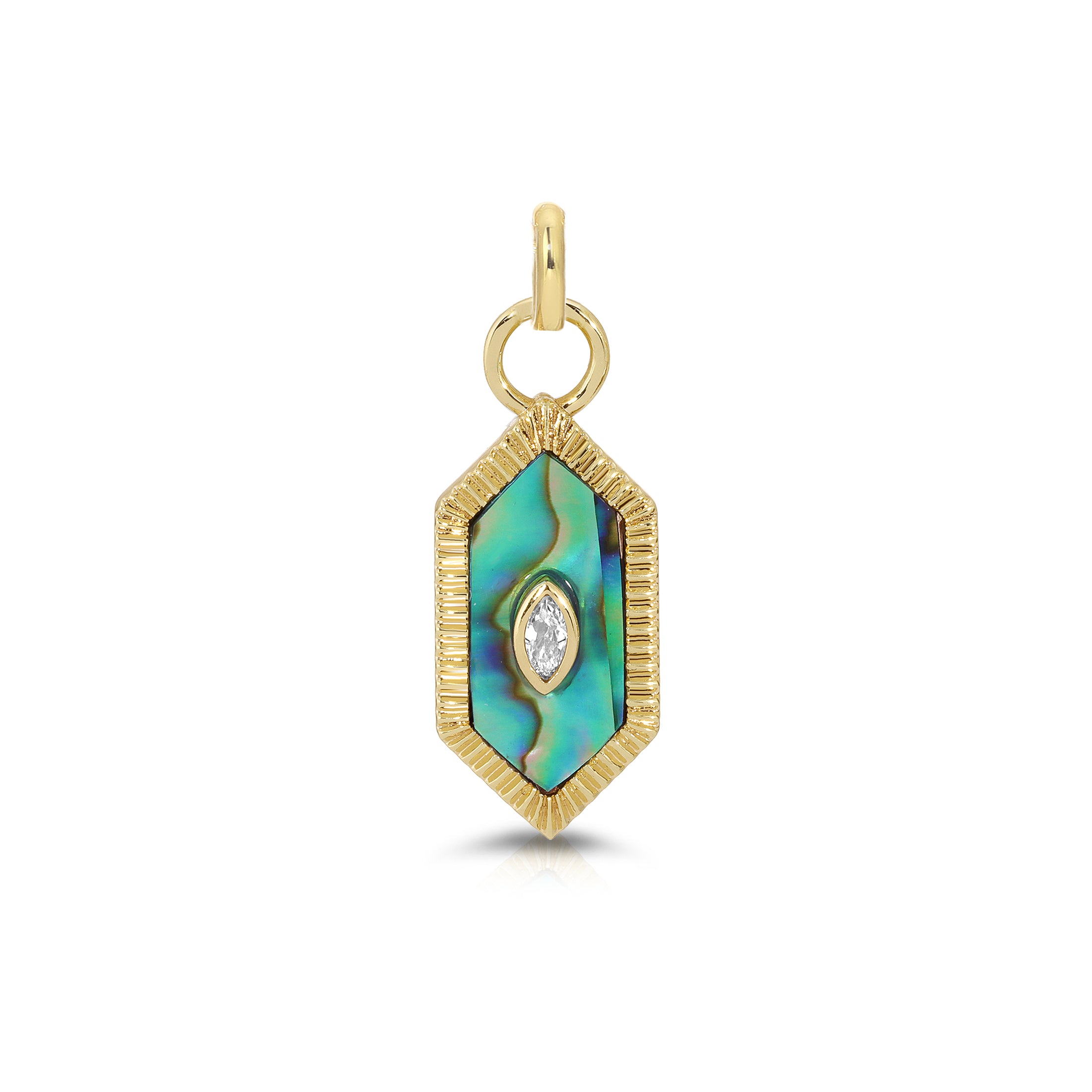 Hex Charm - Abalone – Elizabeth Stone