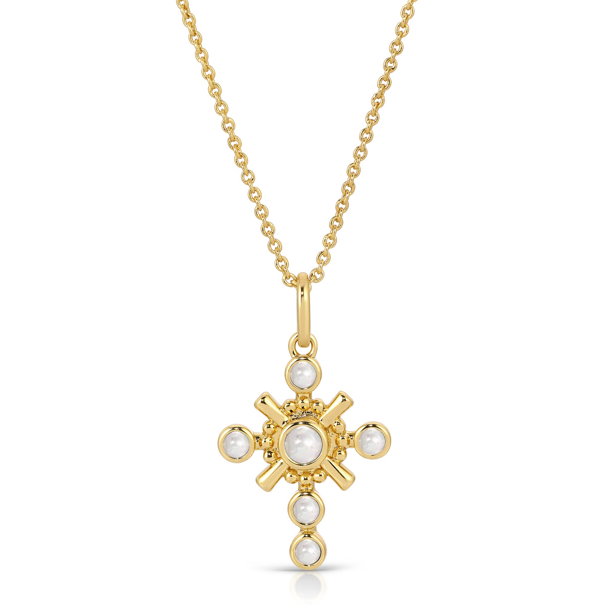 Gothic Cross Pendant - Pearl – Elizabeth Stone