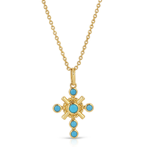 Gothic Cross Pendant - Turquoise – Elizabeth Stone