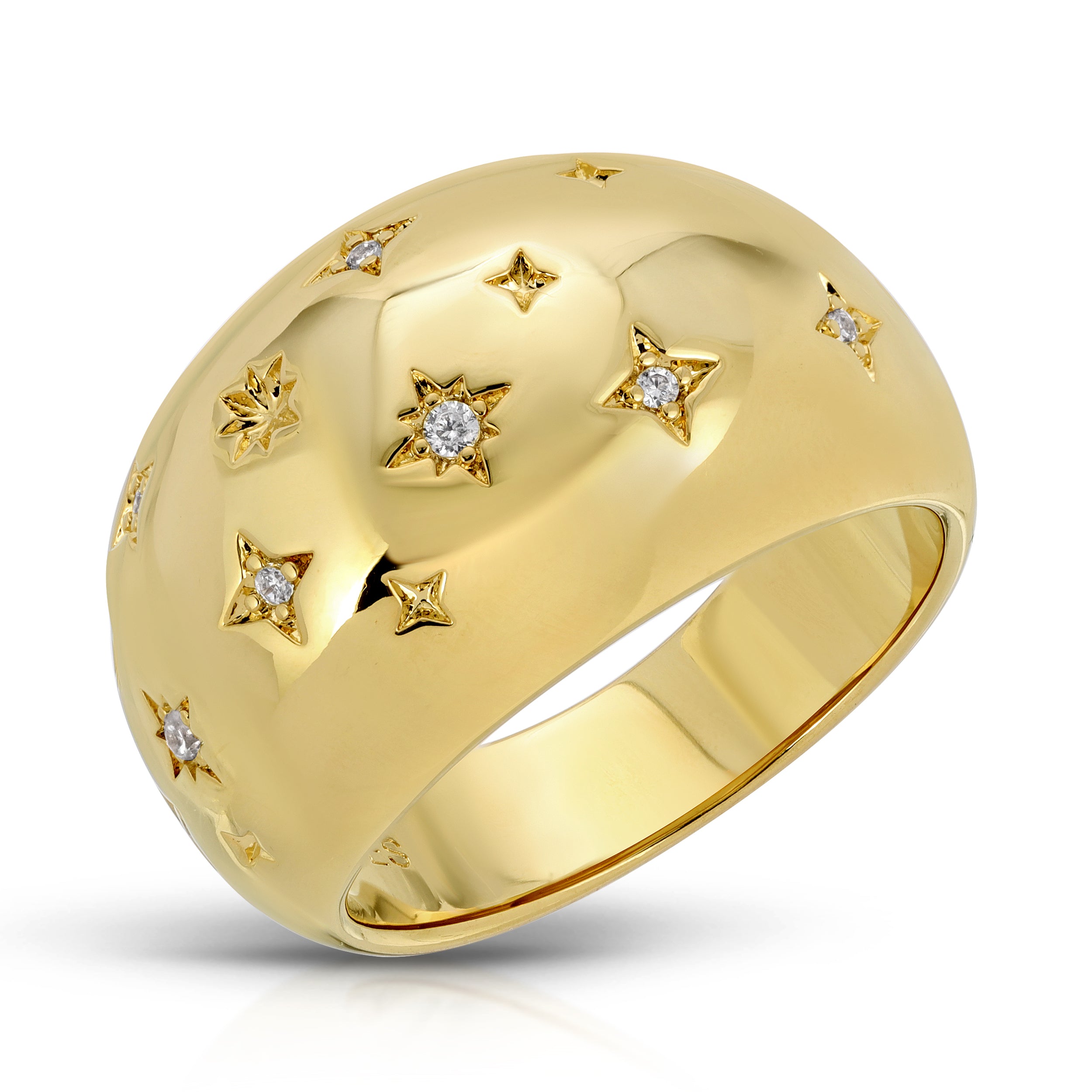 Cosmic XL Dome Ring - Gold – Elizabeth Stone